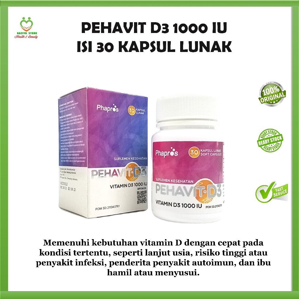 Pehavit D3 Box 30 Soft Capsules- Vitamin D | Shopee Malaysia
