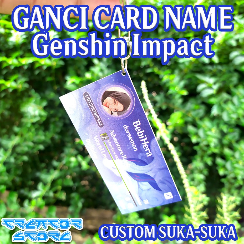 Ganci Card Name Genshin Impact Acrylic UV PRINT Quality Design (Unit ...