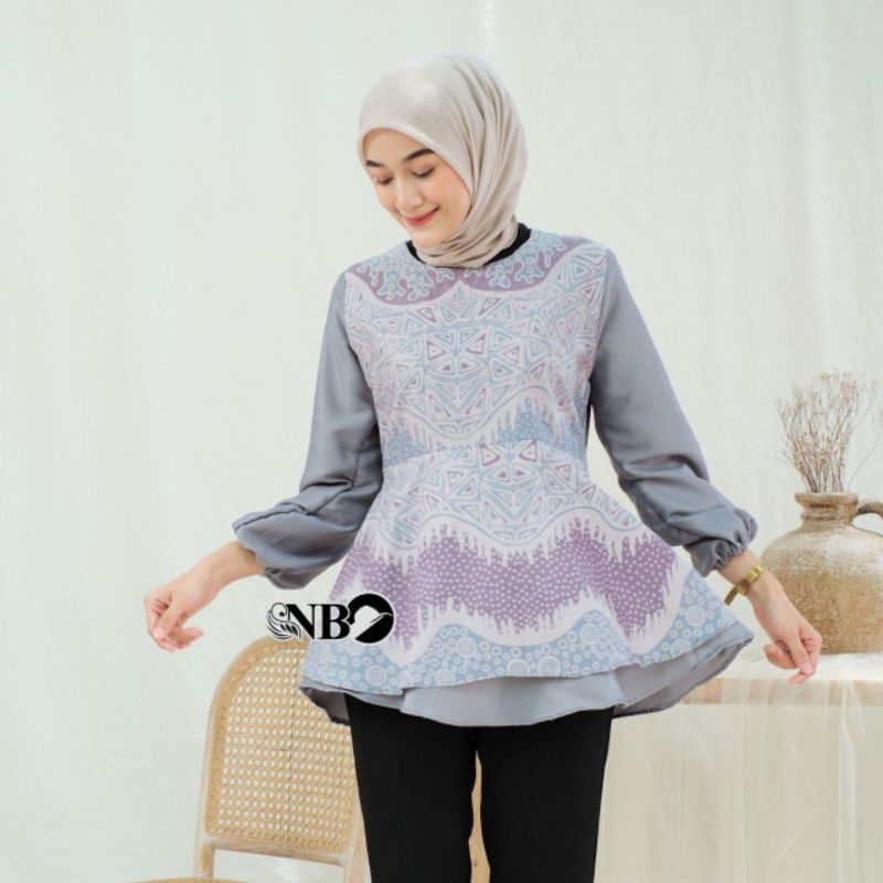 KATUN Modern Women's Work Batik Long Sleeve Back Zipper Rubber Wrist ...