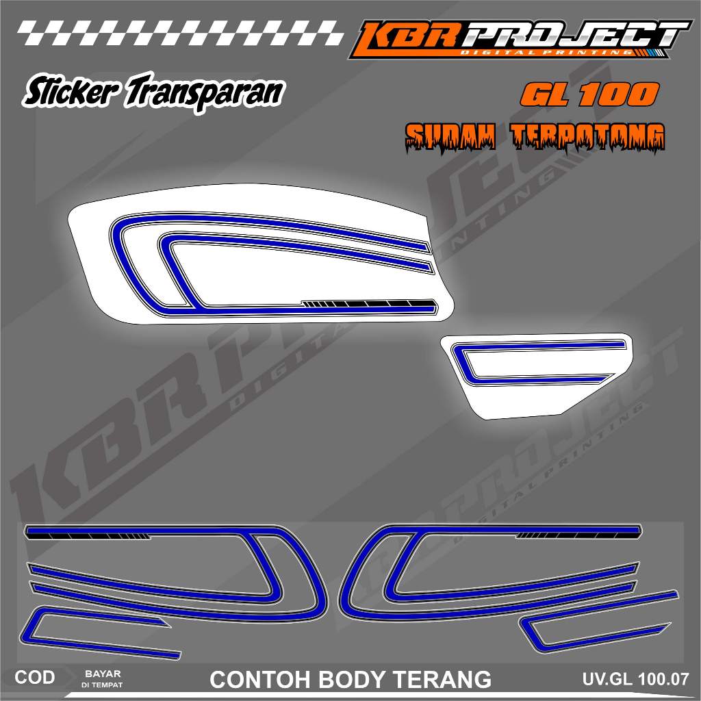 GL 100 Striping GL 100 UV Sticker Variations TRANSPARENT code GL100 07 ...
