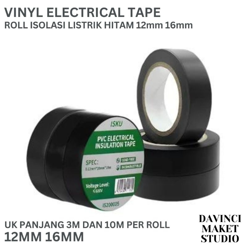 HITAM Vinyl Electrical Tape - Black Electrical Insulation Electrical ...