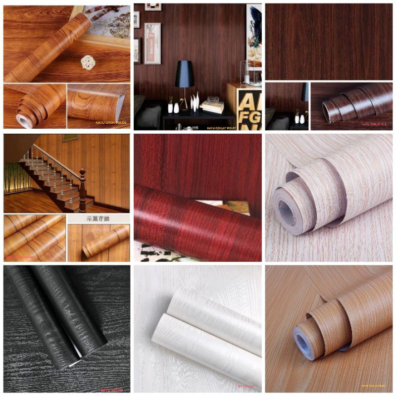 HIASAN DINDING KAYU Wooden Wall Wallpaper Bedroom Wallpaper Room ...