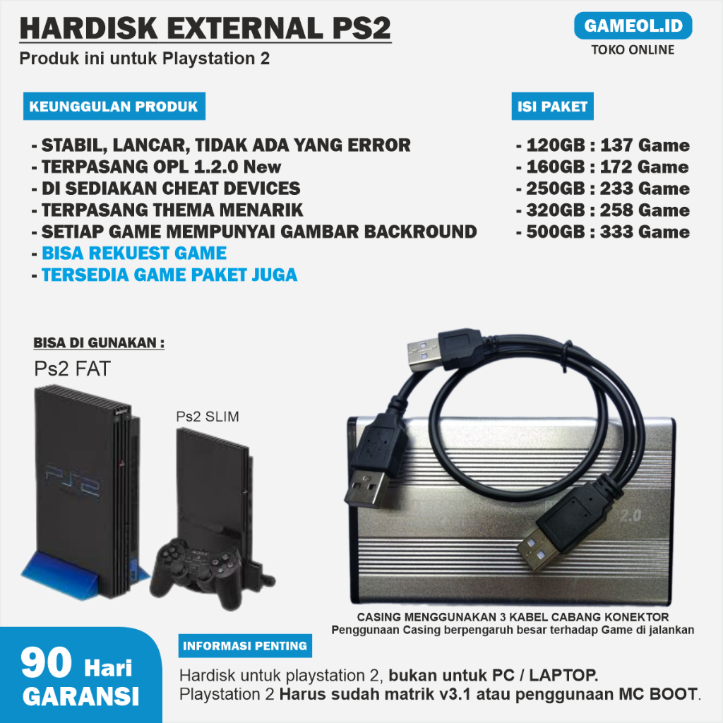 External hard disk supports all ps2 | Shopee Malaysia
