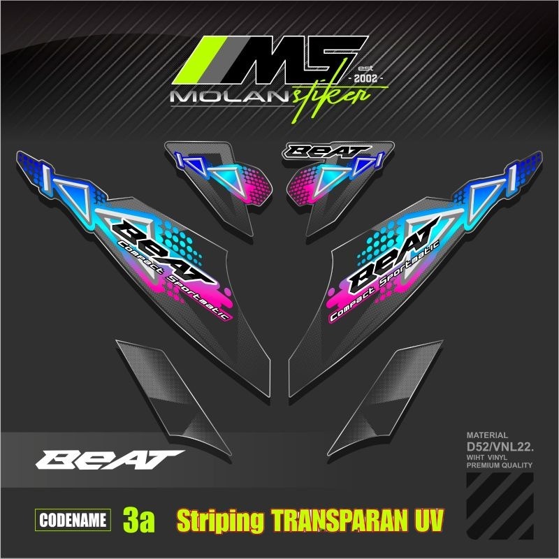 Striping Sticker Beat Carbu Lis Original 2008-2012 - Sticker Semifull ...