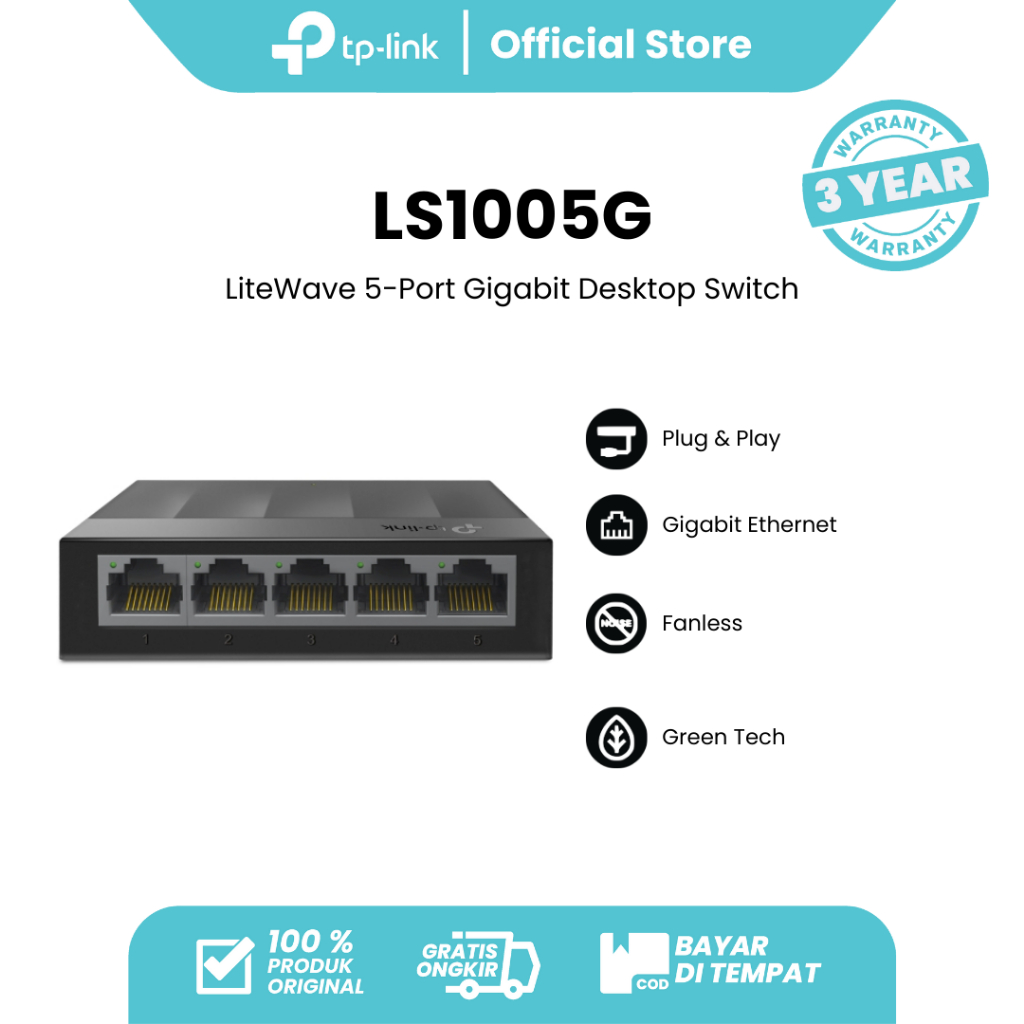 Tp-link LG1005G 5 Port Gigabit Unmanaged Switch Desktop Ethernet ...