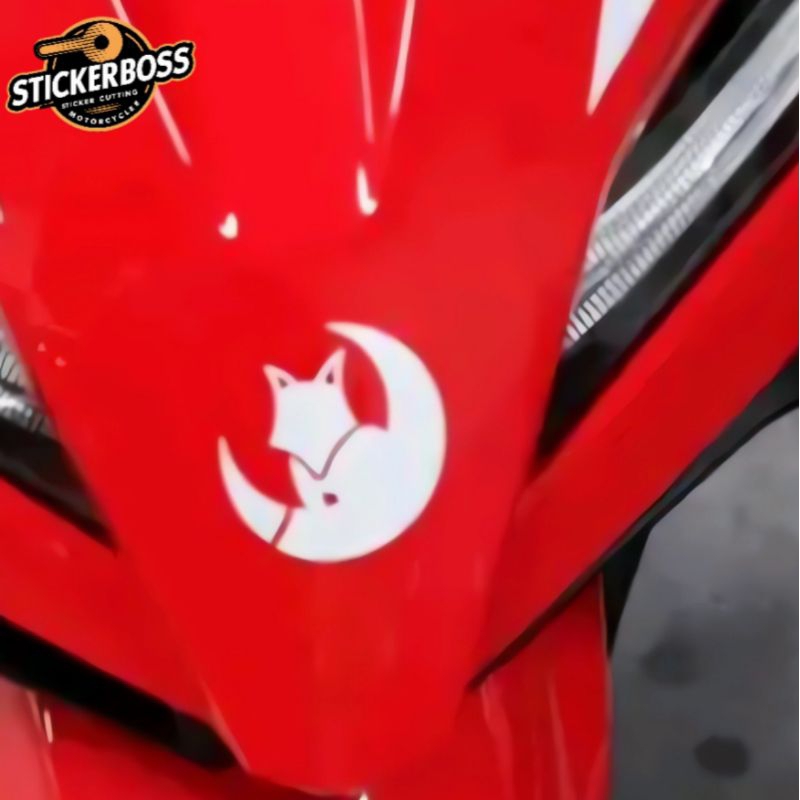 HITAM Cool Black Fox Whitefox Cutting Sticker - One-tailed White Fox ...