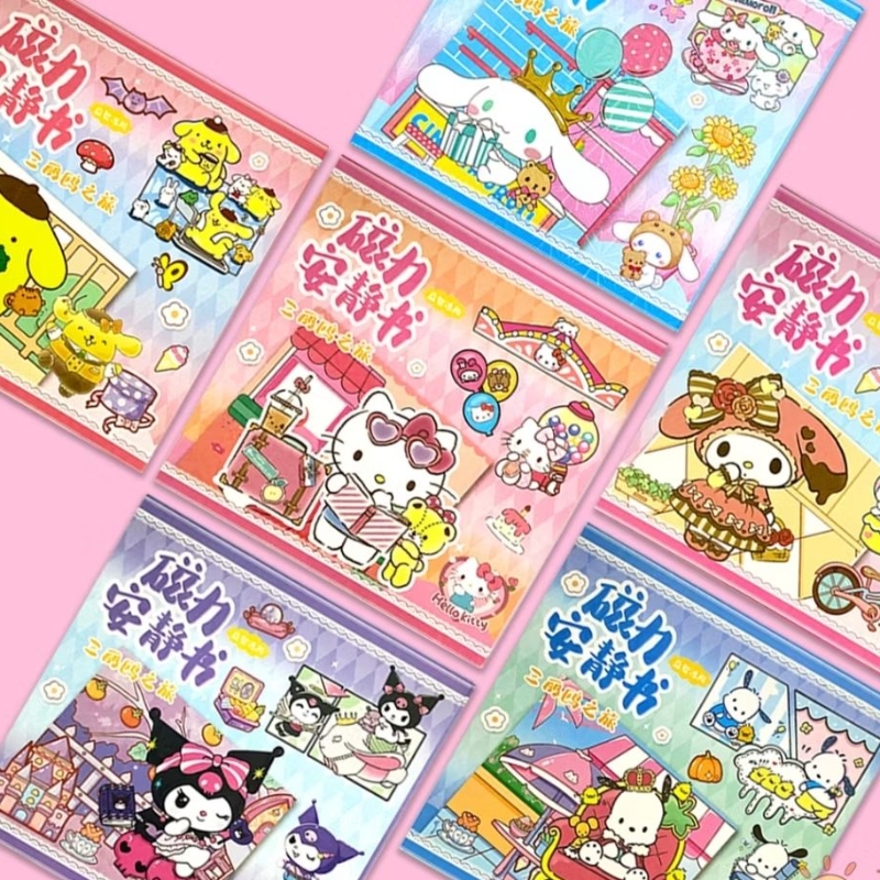 Sanrio Magnetic Sticker Book Toy Large Size/ Magnetic Quiet Book DIY ...