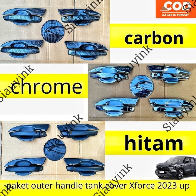 HITAM Xforce 2023 2024 2025 black chrome carbon outer handle tank cover ...