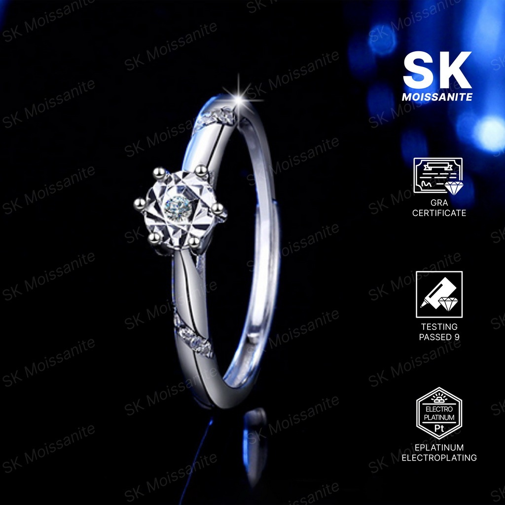 Sk Moissanite Proposal Ring Jewelry GRA Certificate 2 Year Guarantee ...