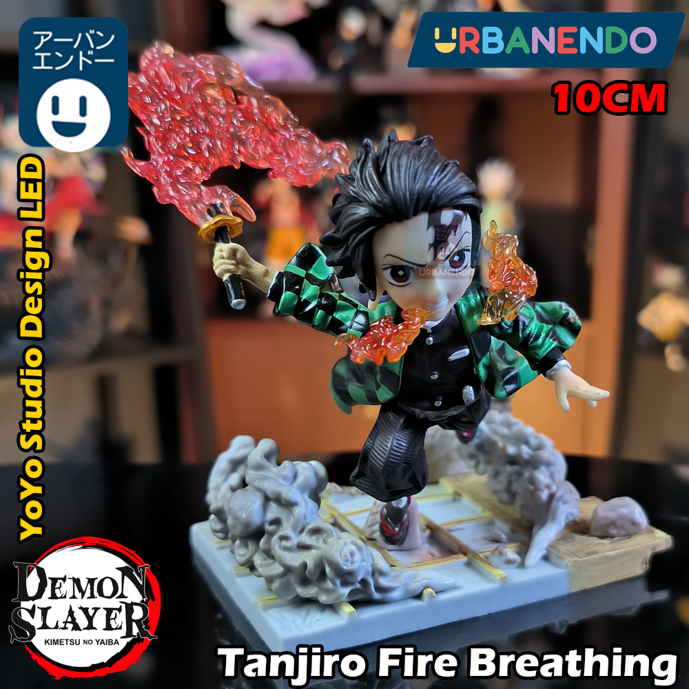 Original 10cm Demon Slayer Tanjiro Fire Breathing Technique Action ...