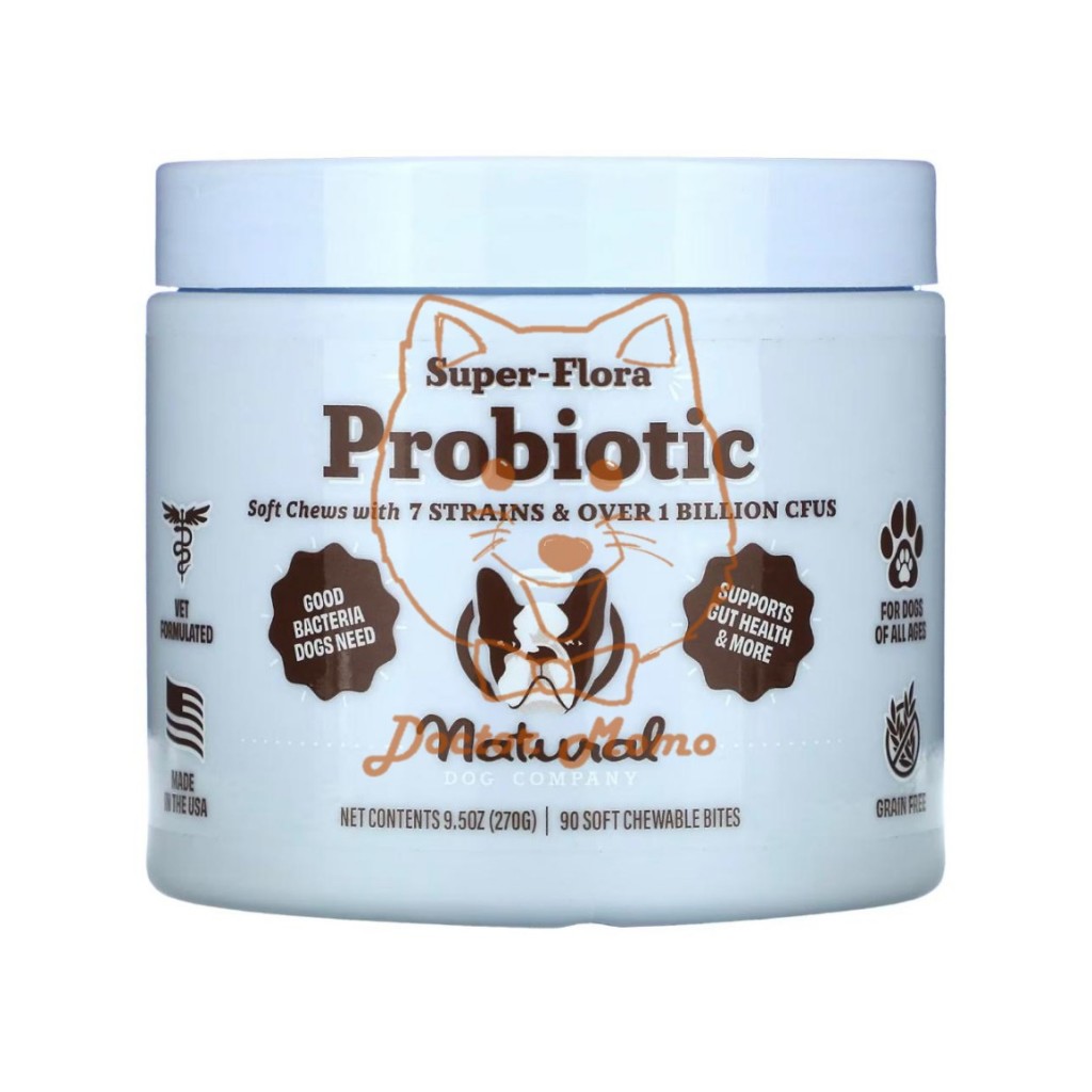 Natural Dog Company Super Flora Probiotic Gut Health 90 Soft Chews ...