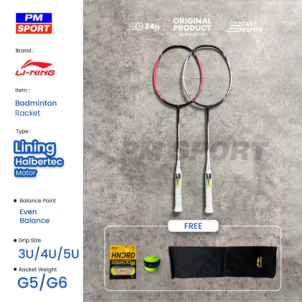 Badminton Racket/BADMINTON LINING HALBERTEC Motorcycle ORIGINAL ...