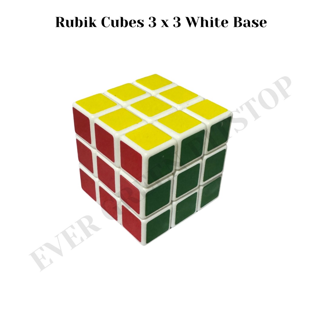 PUTIH Rubik Cubes 3 x 3 Rubic Cube White Base / White Base 6 Colors ...