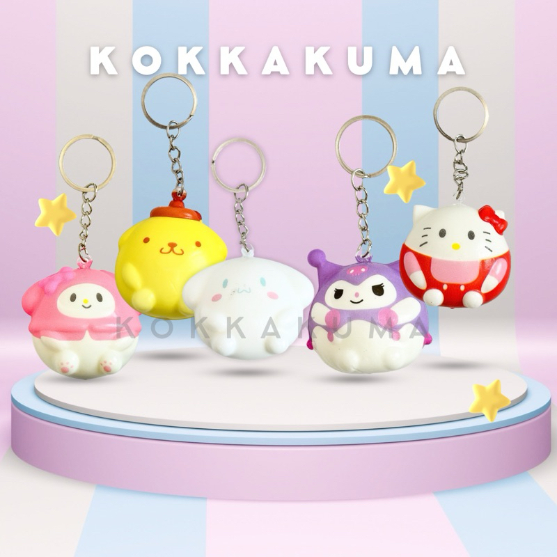 GANTUNGAN ( Kkm ) Sanrio Squishy Mini Small Keychain Sanrio Character ...