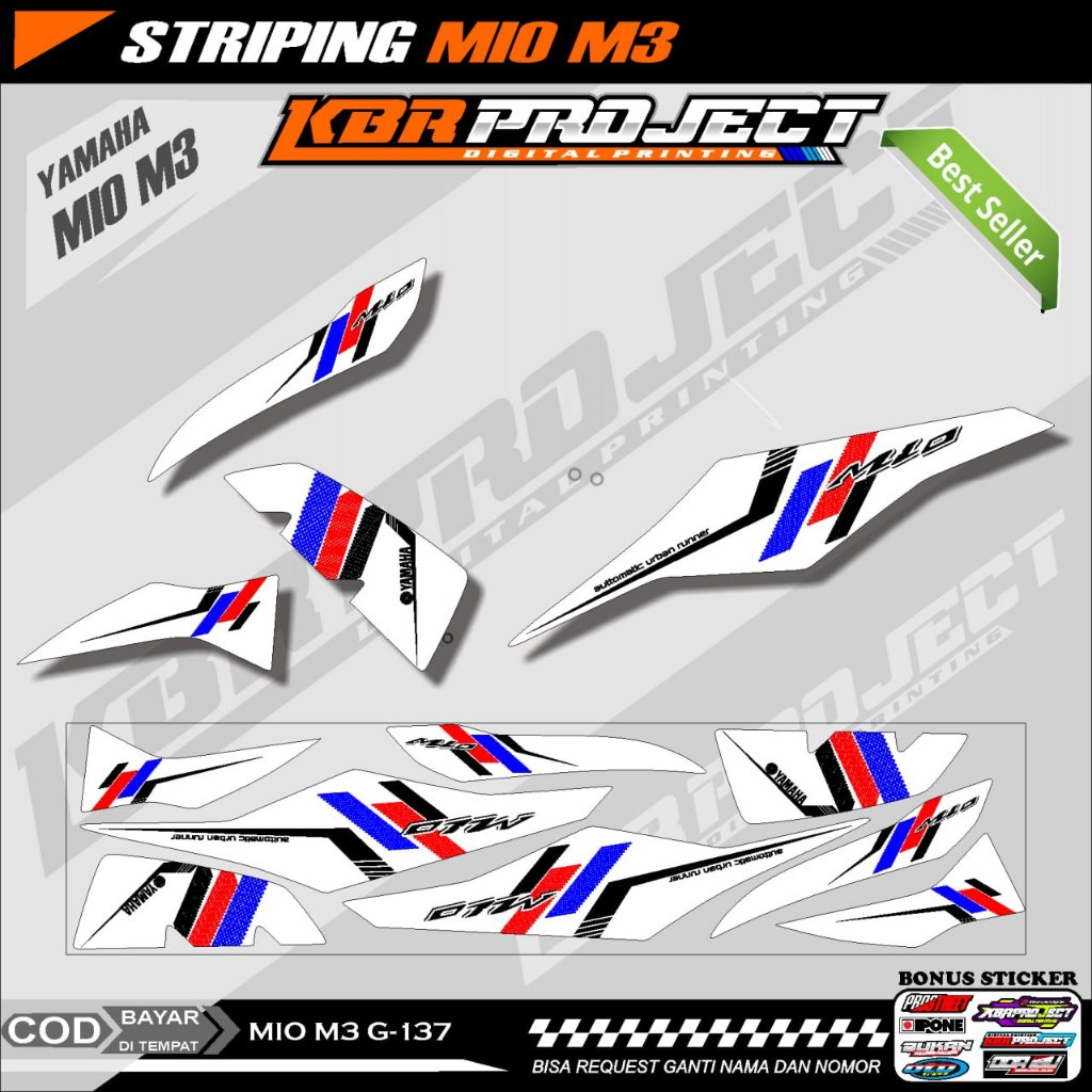 Mio M3 Cool Motorcycle STRIPING Sticker LIS Variation MIO M3 YAMAHA ...