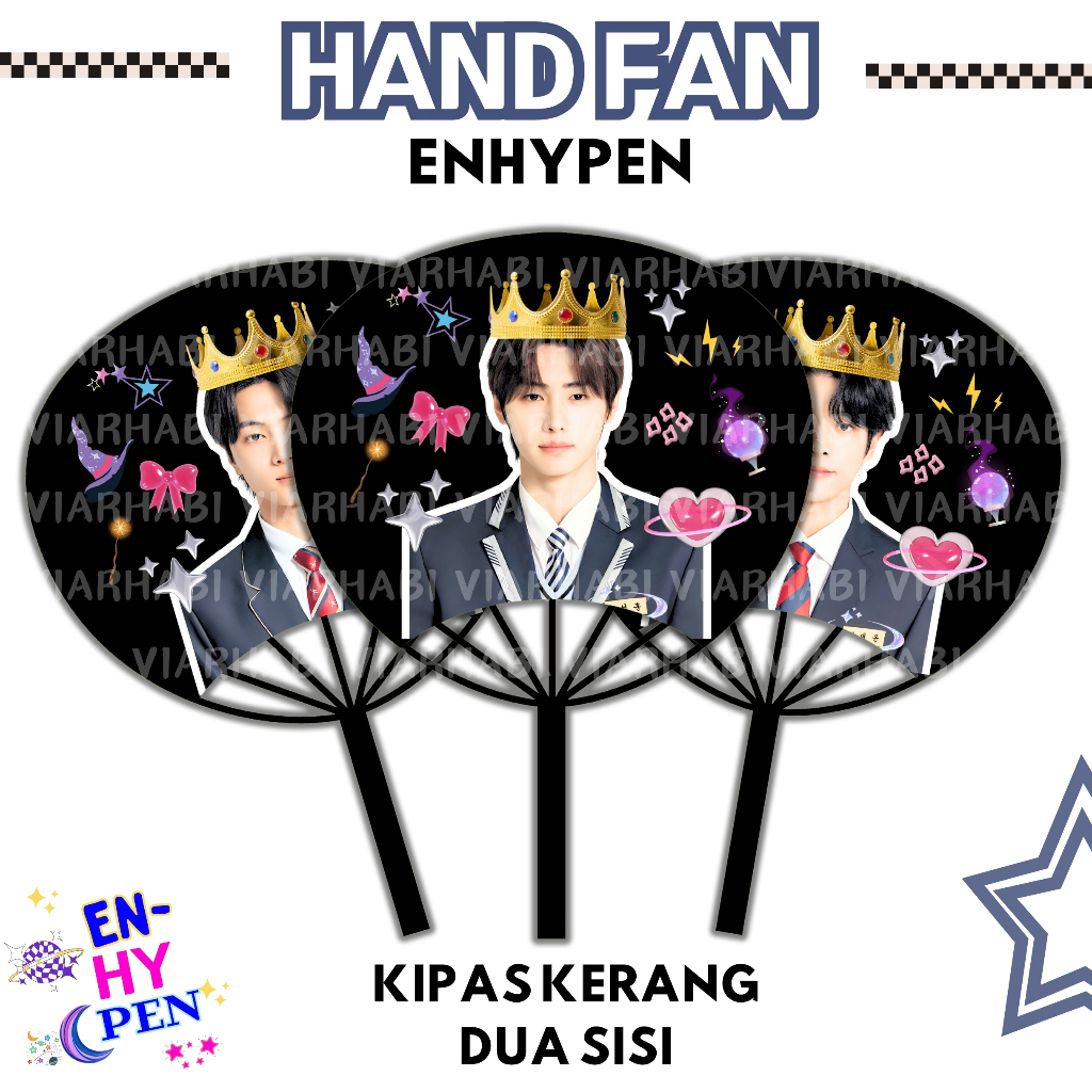 HITAM Jake JAY SUNGHOON SUNOO NIKI JUNGWON HEESEUNG ENHYPEN HAND FAN ...