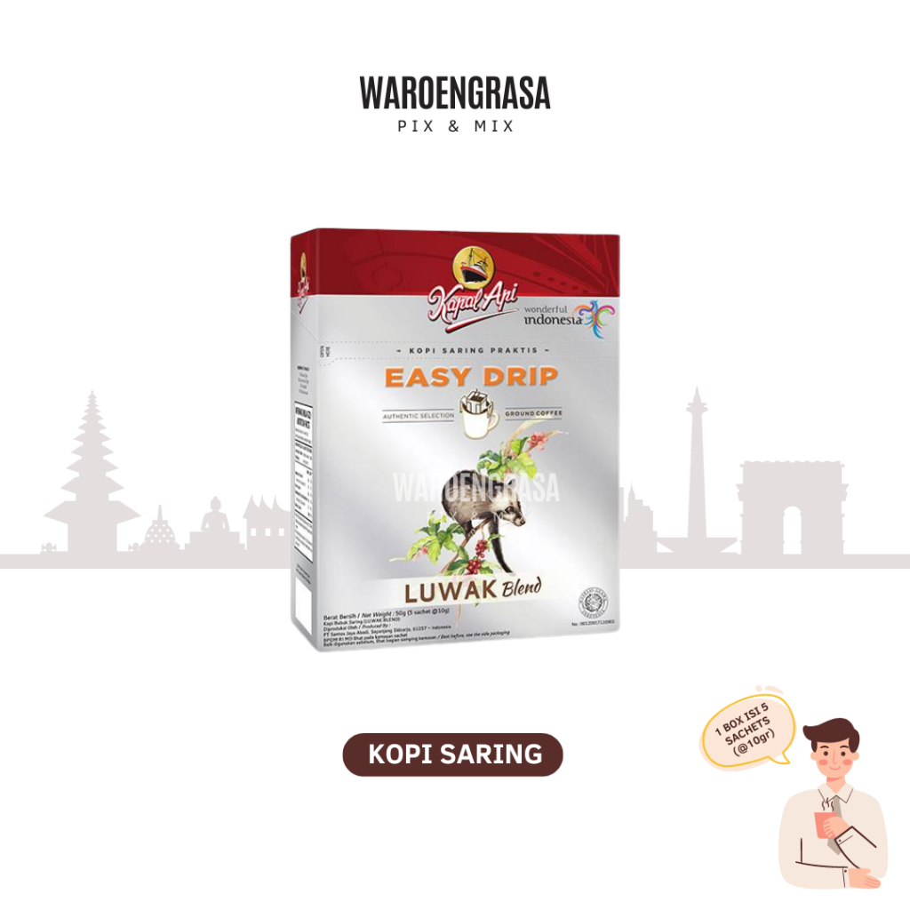 Kapal Api Ground Coffee Filter - Drip Coffee - Luwak Blend - 5 Sachets ...