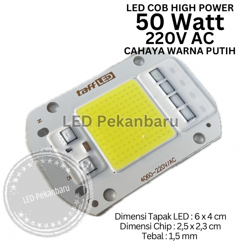 PUTIH CAHAYA Cob LED CHIP 50W 220V Light WHITE Color 50watt HIGH POWER ...