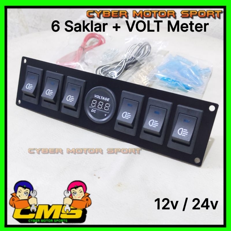 TOMBOL Dashboard Panel 6 switch plus USB charger Volt meter Indicator ...