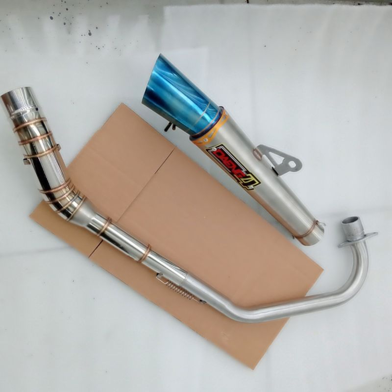 1set daeng sai4 exhaust open pipe open spec big elbow+Canister 51mm ...