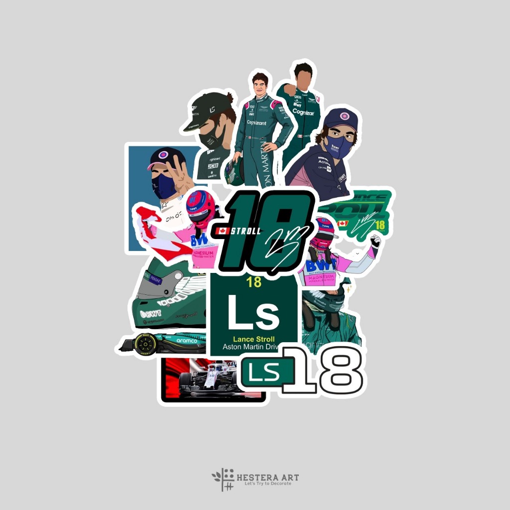 F1 Racer Pack Sticker Laminated Matte Vinyl Sticker | Lance Sroll ...