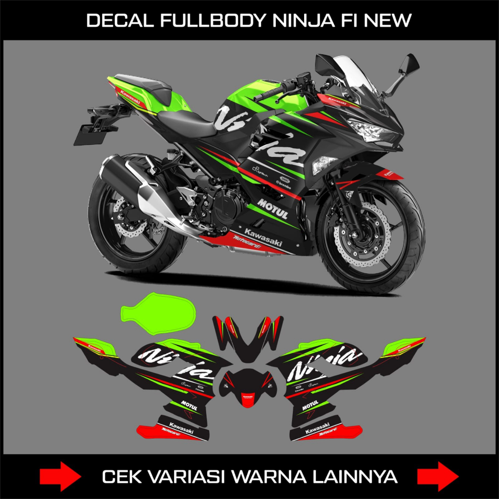 Decal NINJA 250 FI NEW / FULL BODY STICKER FOR KAWASAKI ALL NEW NINJA ...