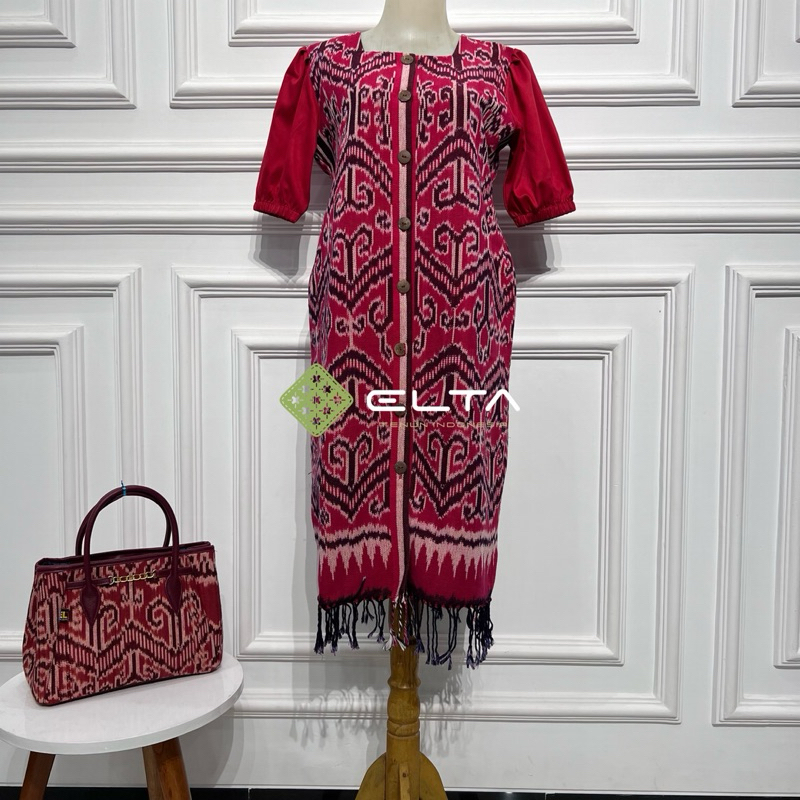 Elta woven dress with kalimantan dayak sarawak motif, traditional ...