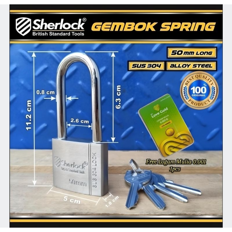 Sherlock Padlock Spring 50mm Length - Stainless Steel 304 Stainless ...