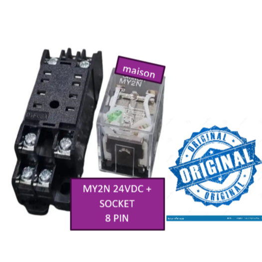 MY2N 24VDC Relay Set + SOCKET - 8 pin / MY2 24VDC / MY2N 24V | Shopee ...