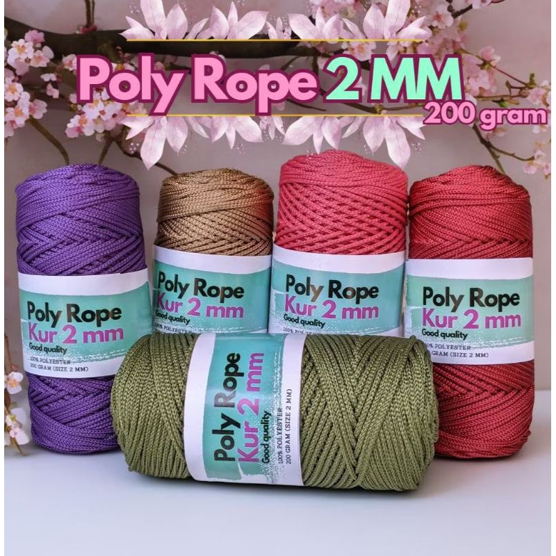 POLY ROPE KNITTING YARN 2MM 200GRAM | POLYESTER Knitting Yarn | POLYKUR ...