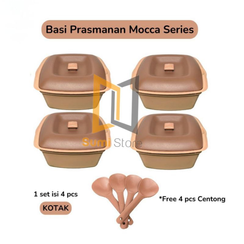 (4pcs) Stale Buffet Box Mocca Series Contents 4pc + With Thick Plastic ...