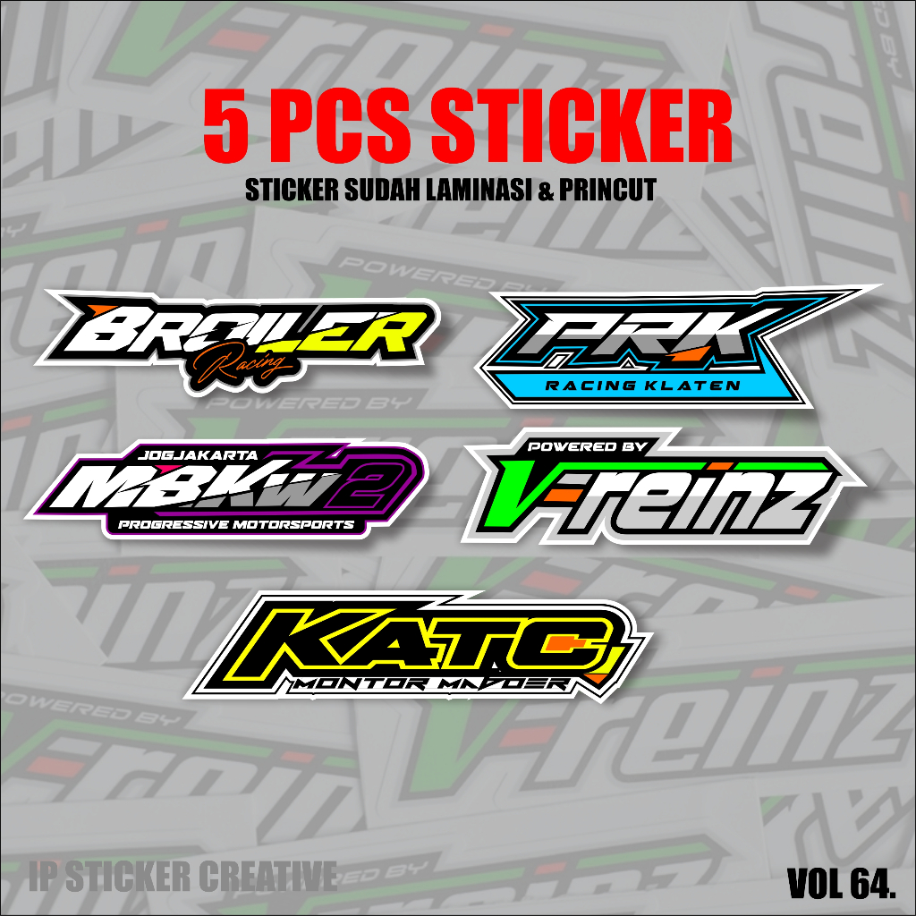 Sticker PACK Workshop 5PCS Racing TEAM Racing Hell, KATC, PRK Klaten, Vreinz, Broiler Racing ...