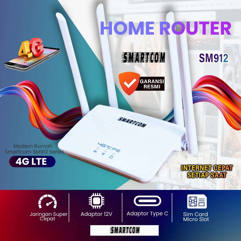 Smartcom Wifi Wireless Router 4G LTE SM912 300mbps supports SIM CARD ...