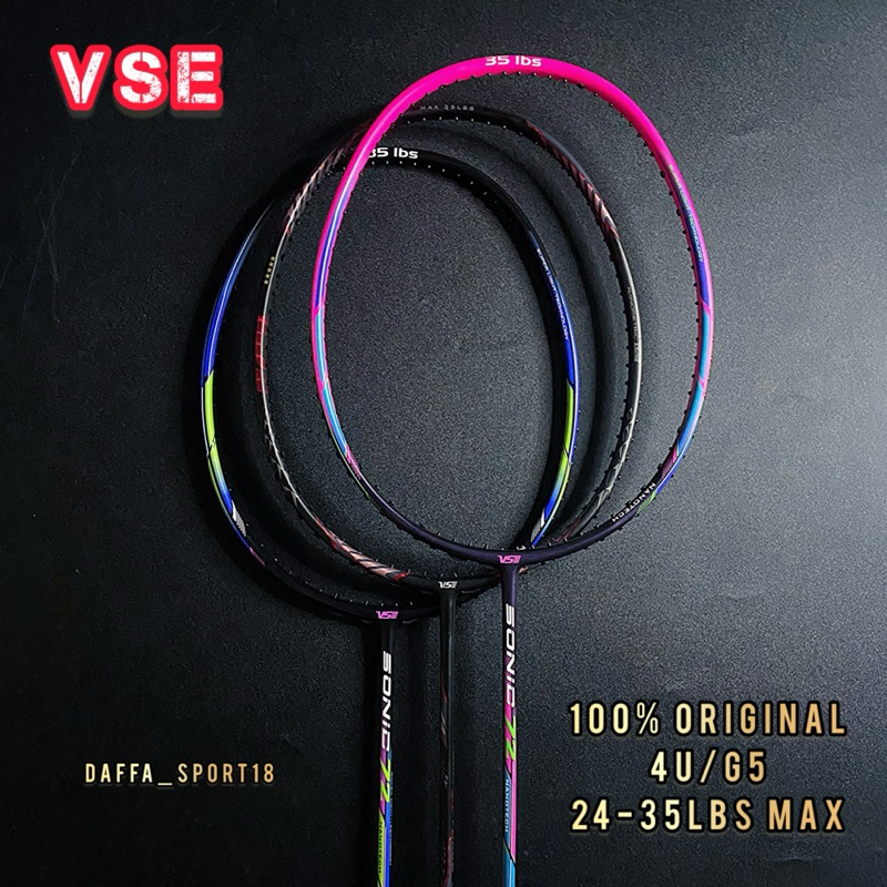 Original VSE SONIC BADMINTON RACKET FREE BAG AND GRIP | Shopee Malaysia