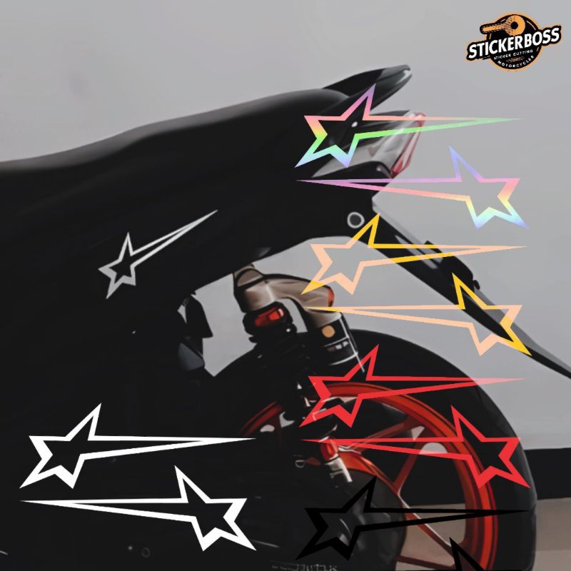 Sticker Bintang Stars V2 Waterproof - Sticker Cutting Motorcycle Aerox ...