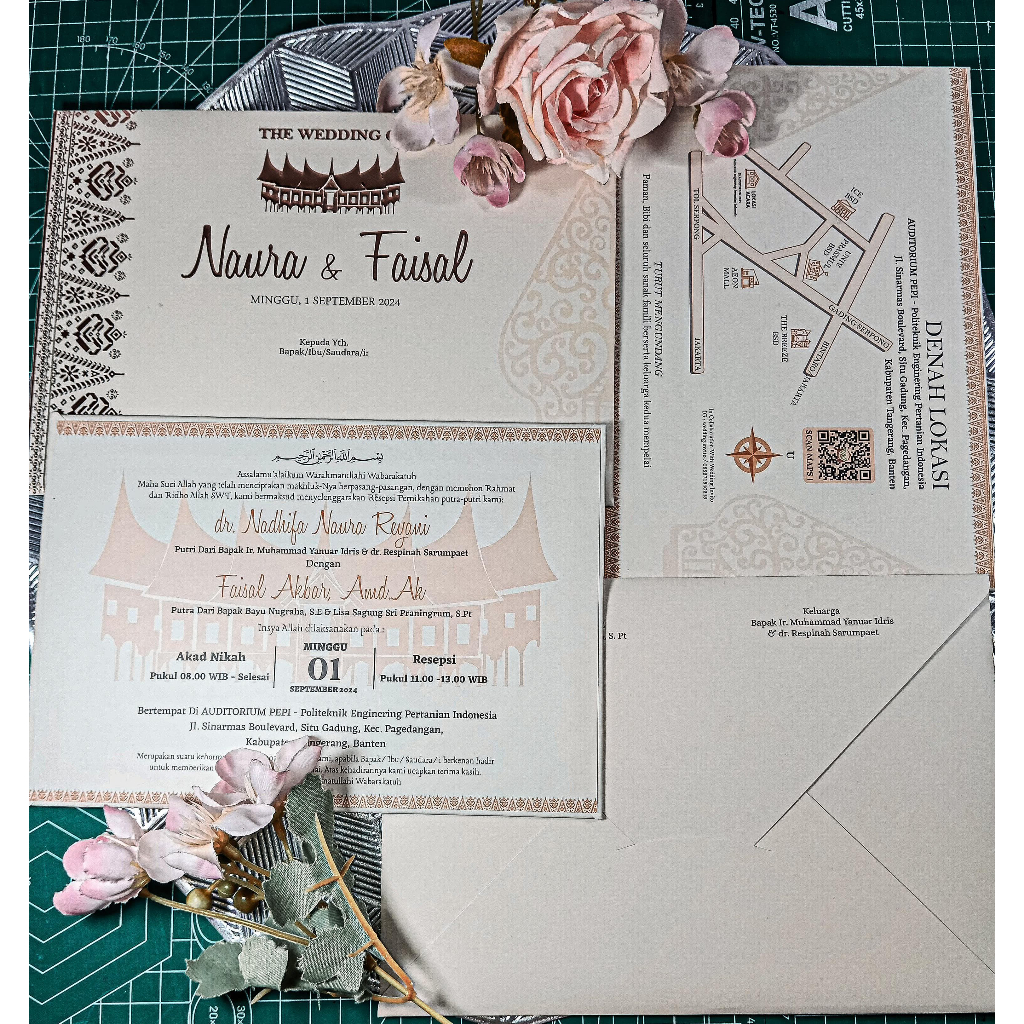 [JAVA-Minang Split KETUPAT] Print Batik-Gold Invitations Hardcover ...