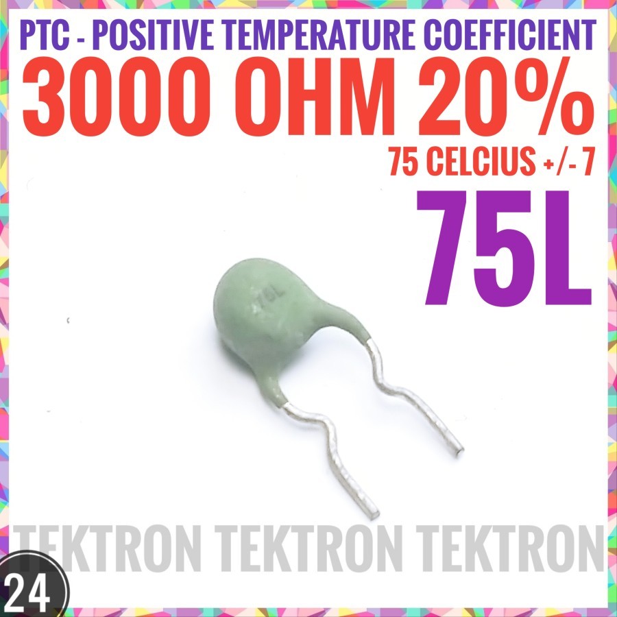 Ptc 3000ohm 20% Temperature sensor Thermistor. Positive Temperature ...