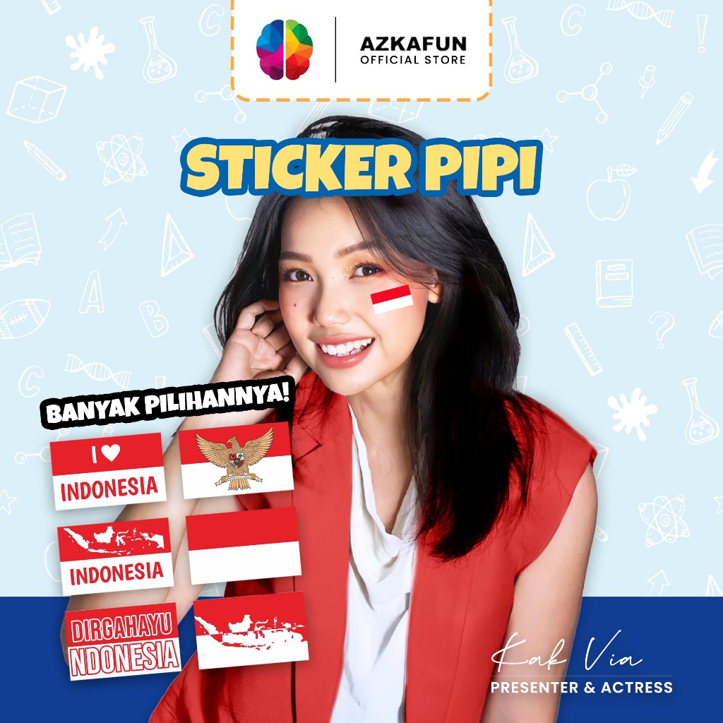 MERAH PUTIH Red And White Cheek Sticker - Flag Cheek Patch - indonesia ...