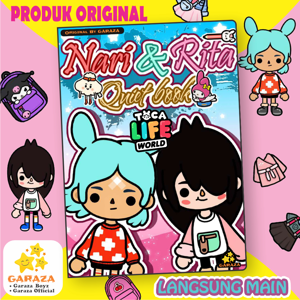 Paperdoll Toca boca NARI AND RITA full laminated children's educational ...