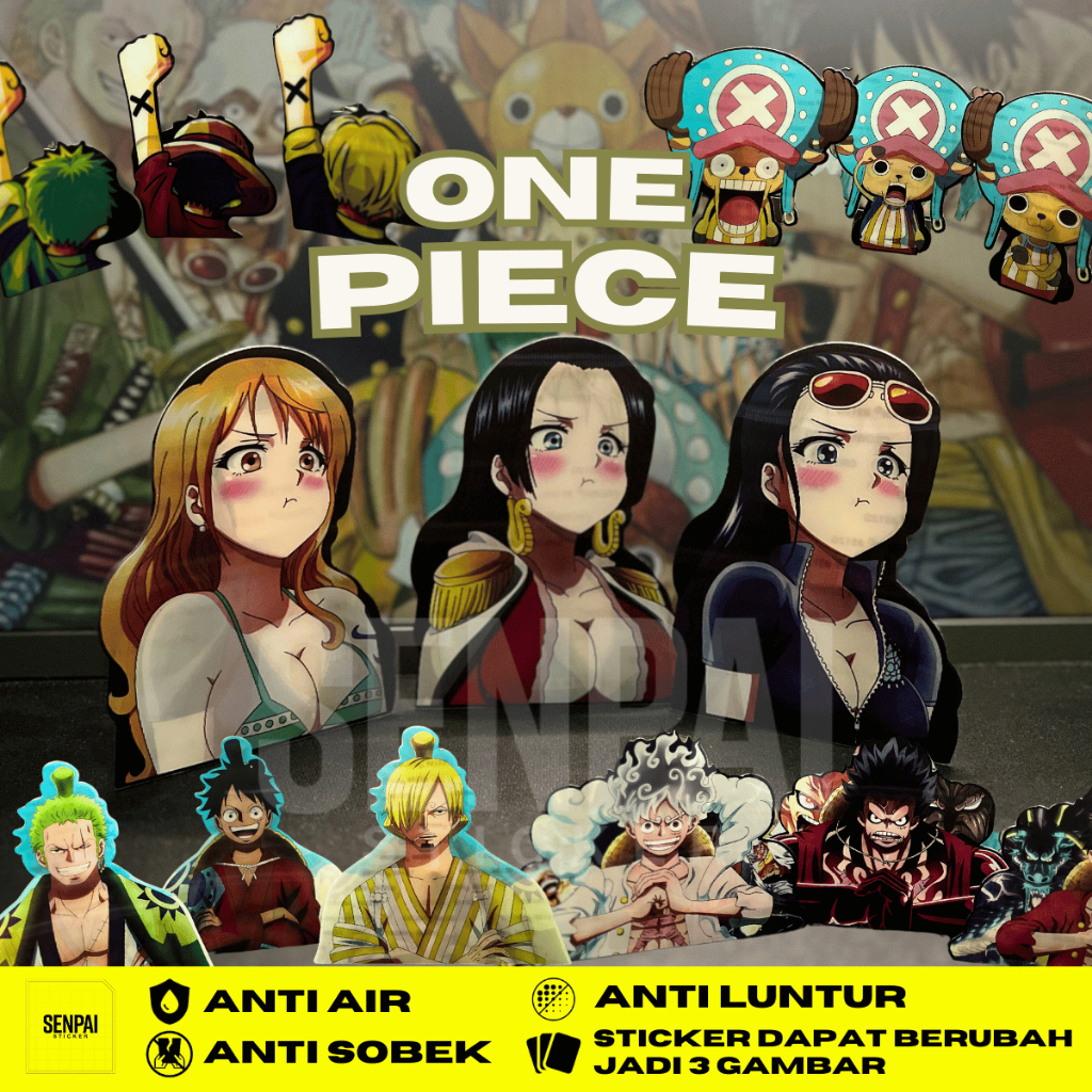One Piece SQUIRREL STICKER 3D Anime STICKER TER Luffy Zoro Sanji Nami ...