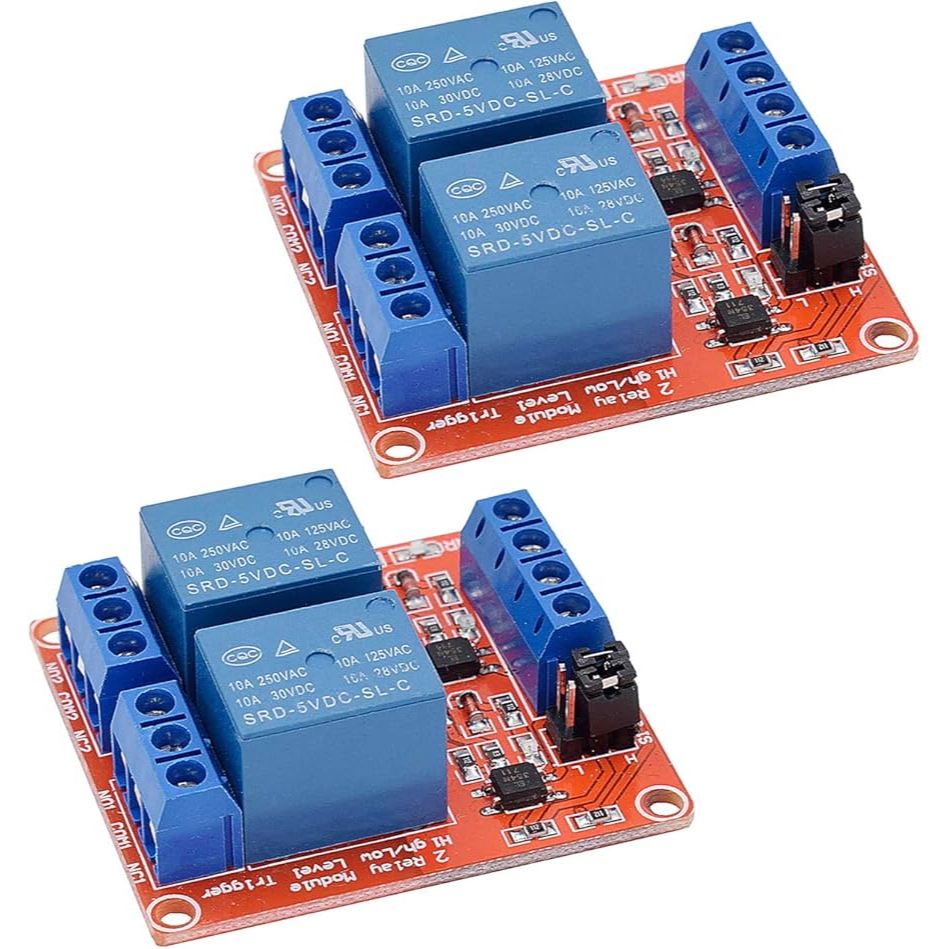 Relay Module 2channel 5V Support High/Low Level Trigger RED Relay ...