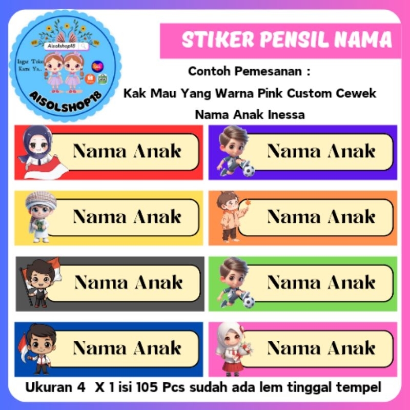 Print Custom Name Pencil Stickers, 130 Pcs | Shopee Malaysia