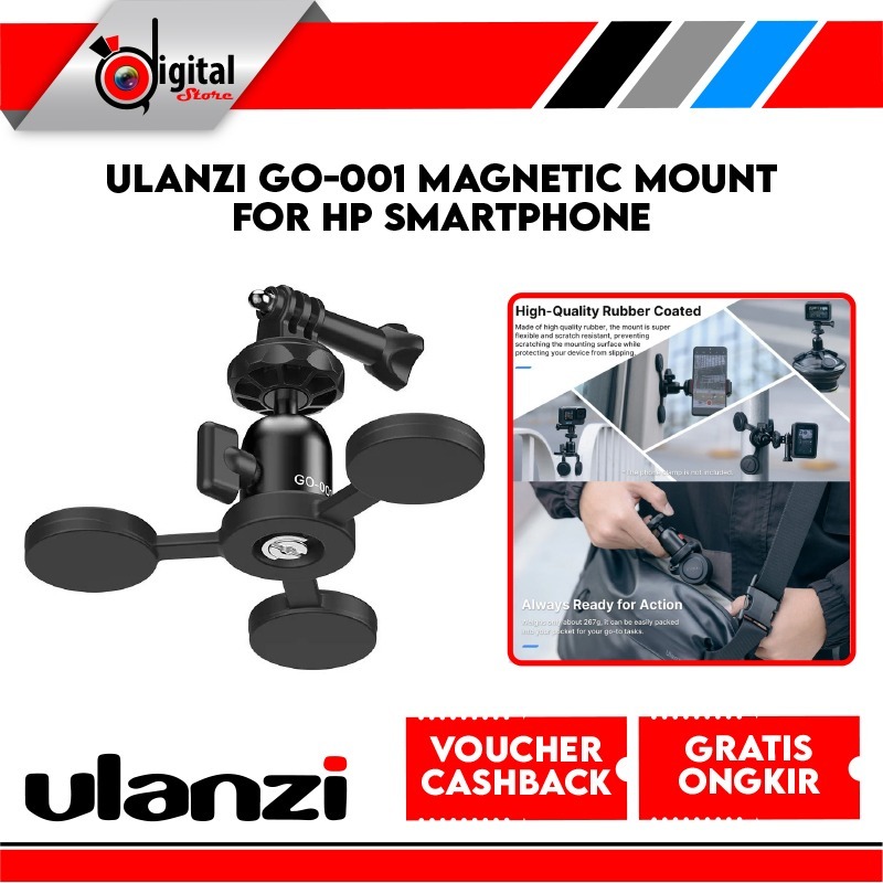 Ulanzi Go-001 Magnetic Mount for HP Smartphone/Action Camera like Go Pro Insta 360 with 360 ...