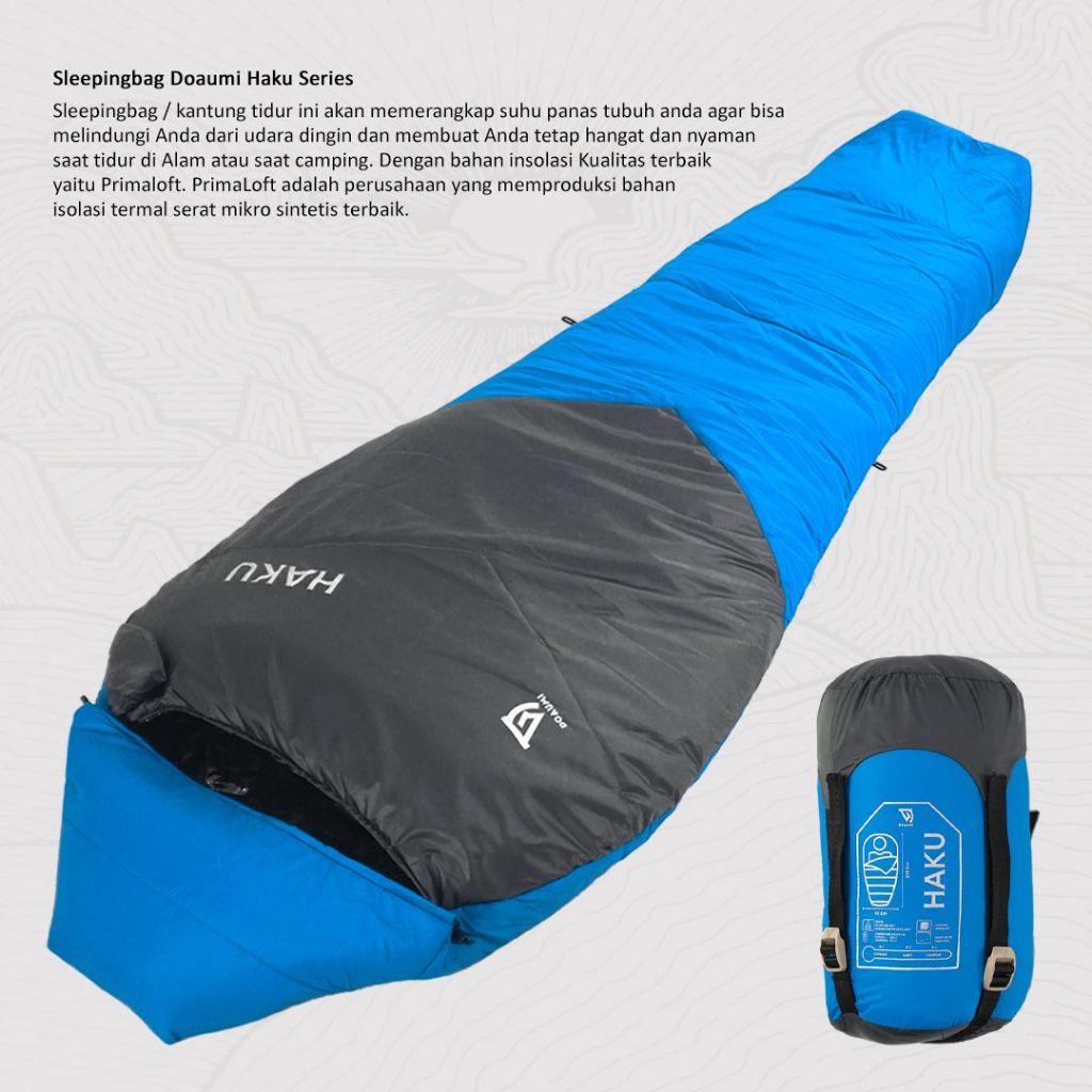 SLEEPING BAG DOAUMI HAKU PRIMALOFT DACRON COATING THERMAL SLEEPING BAG ...