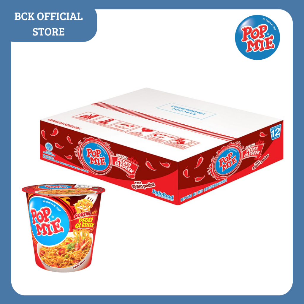 Pop Fried Noodles Spicy Chicken Flavor Gledek 12X 75gr (CARTON ...