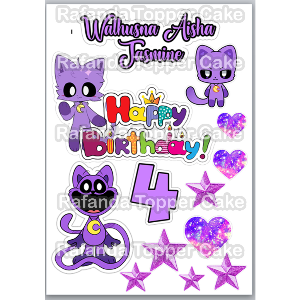 Catnap Birthday Cake Topper-Cat's Birthday Cake Topper | Shopee Malaysia