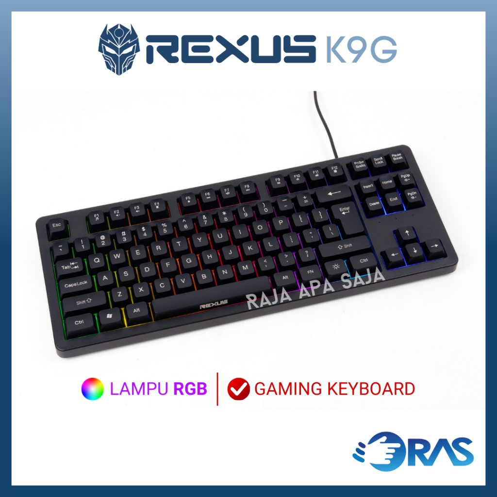 Rexus RGB Gaming Keyboard PC Laptop Office Computer USB Cable LED Light ...