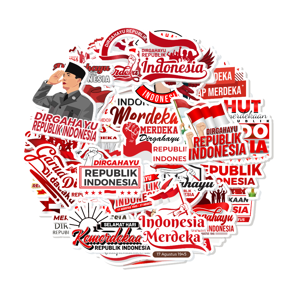 Sticker of Indonesia Merdeka Anniversary of the Independence of the ...