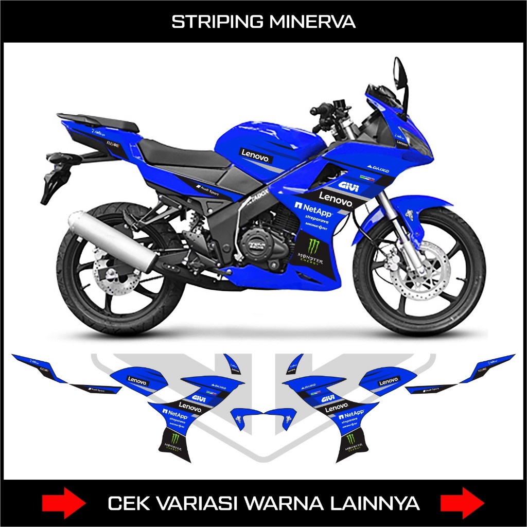 Minerva 150vx Motorcycle STRIPING STICKER/MINERVA VX 150 SEMIFULL BODY ...