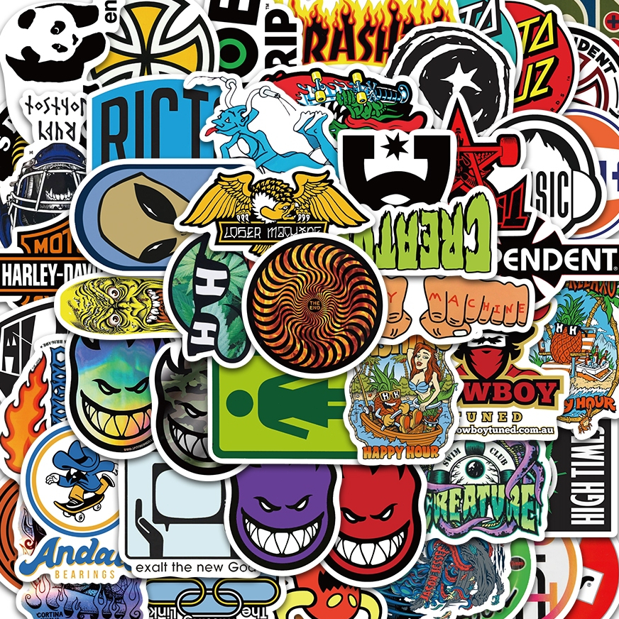 [50PCS] Cute Sticker Graffiti Brand Sticker Cool Logo Sticker ...